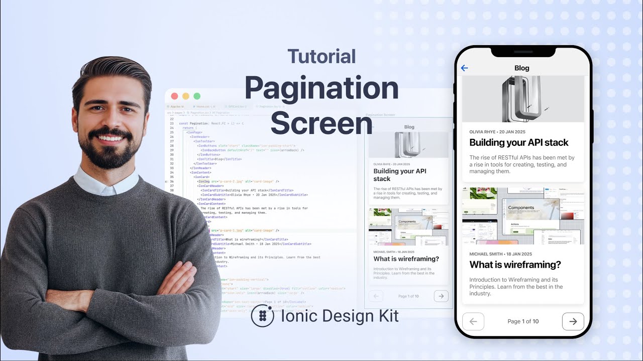 How to Create a Pagination Screen | Ionic Design Kit - YouTube