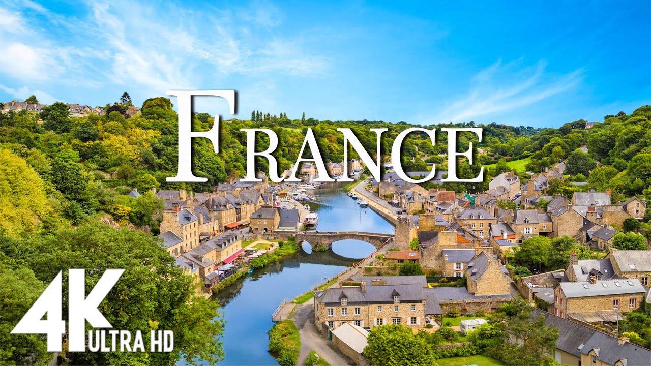 FLYING OVER FRANCE (4K UHD) - Relaxing Music Along With Beautiful ...