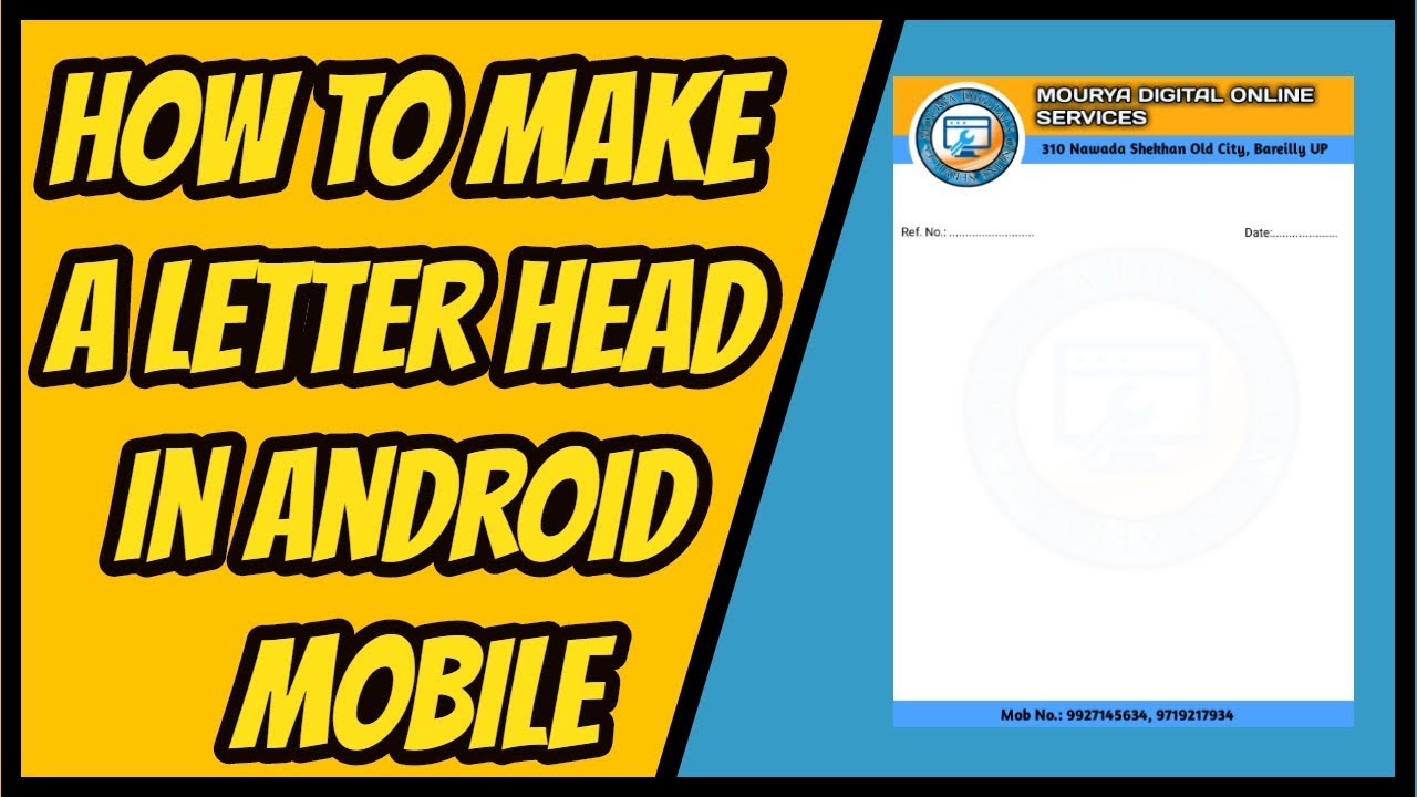 how-to-make-letterhead-in-android-mobile-youtube
