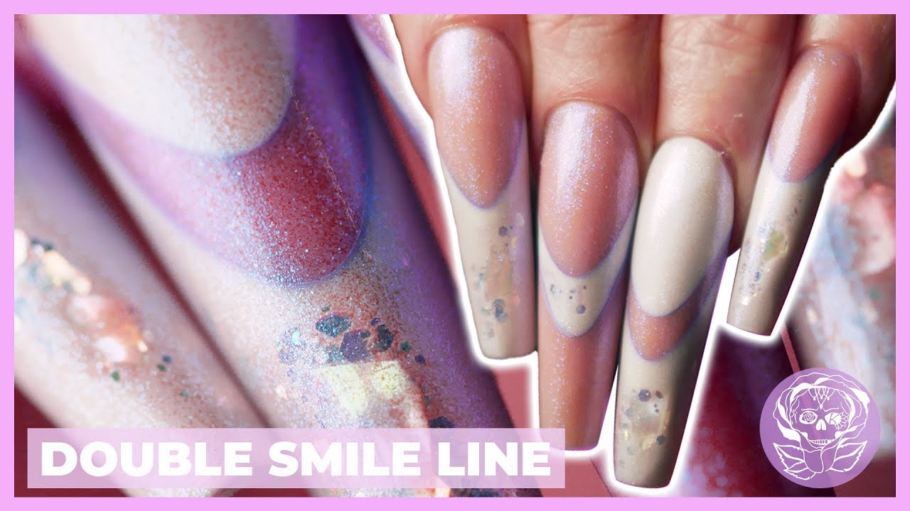 Double Smile Line and Shadow French - Nail Design Tutorial - YouTube