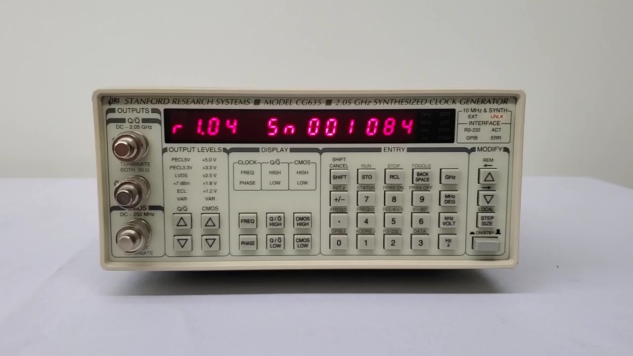 Stanford Research Systems (SRS) CG 365 Synthesized Clock Generator (A# ...