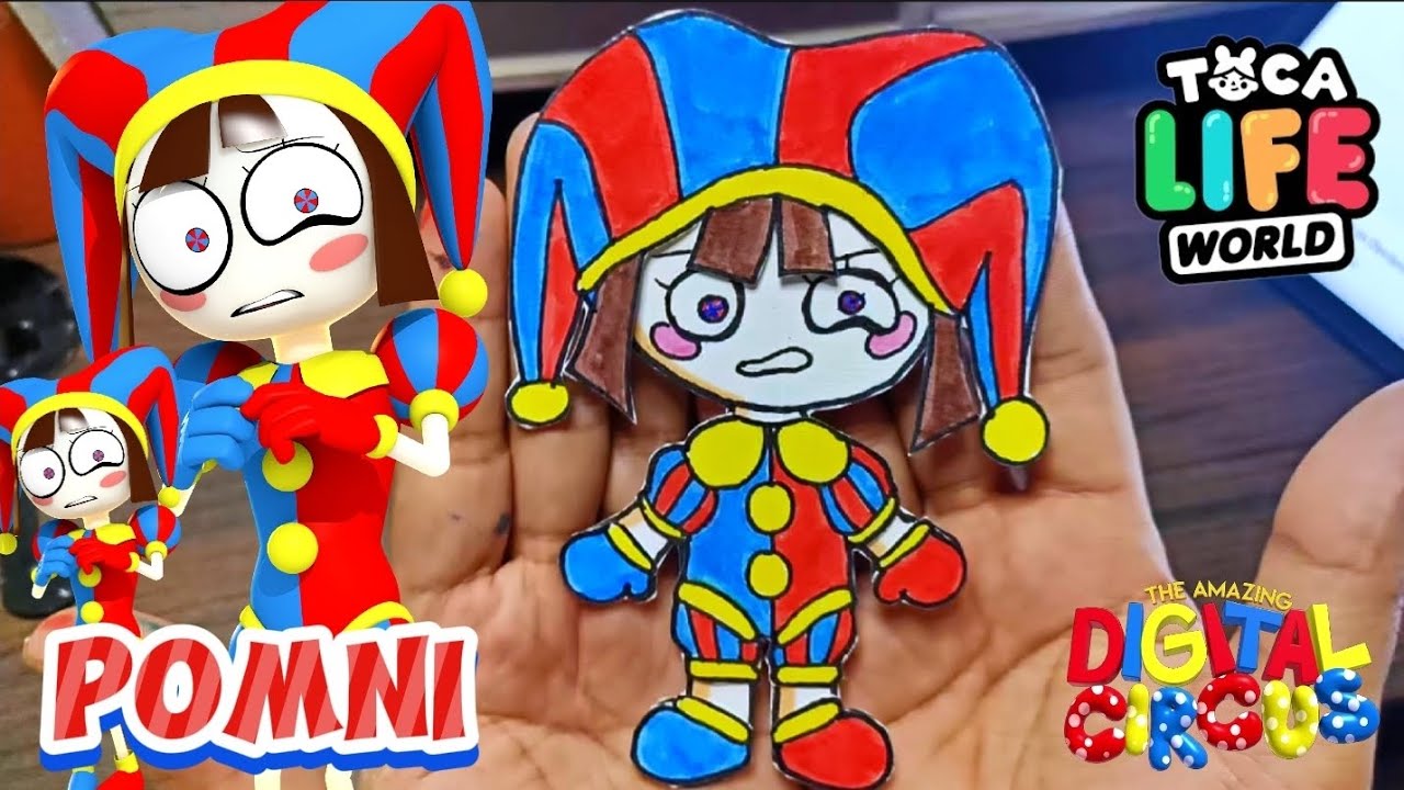 Pomni Plush Digital Circus Papercraft Paper Doll Template Circus Crafts