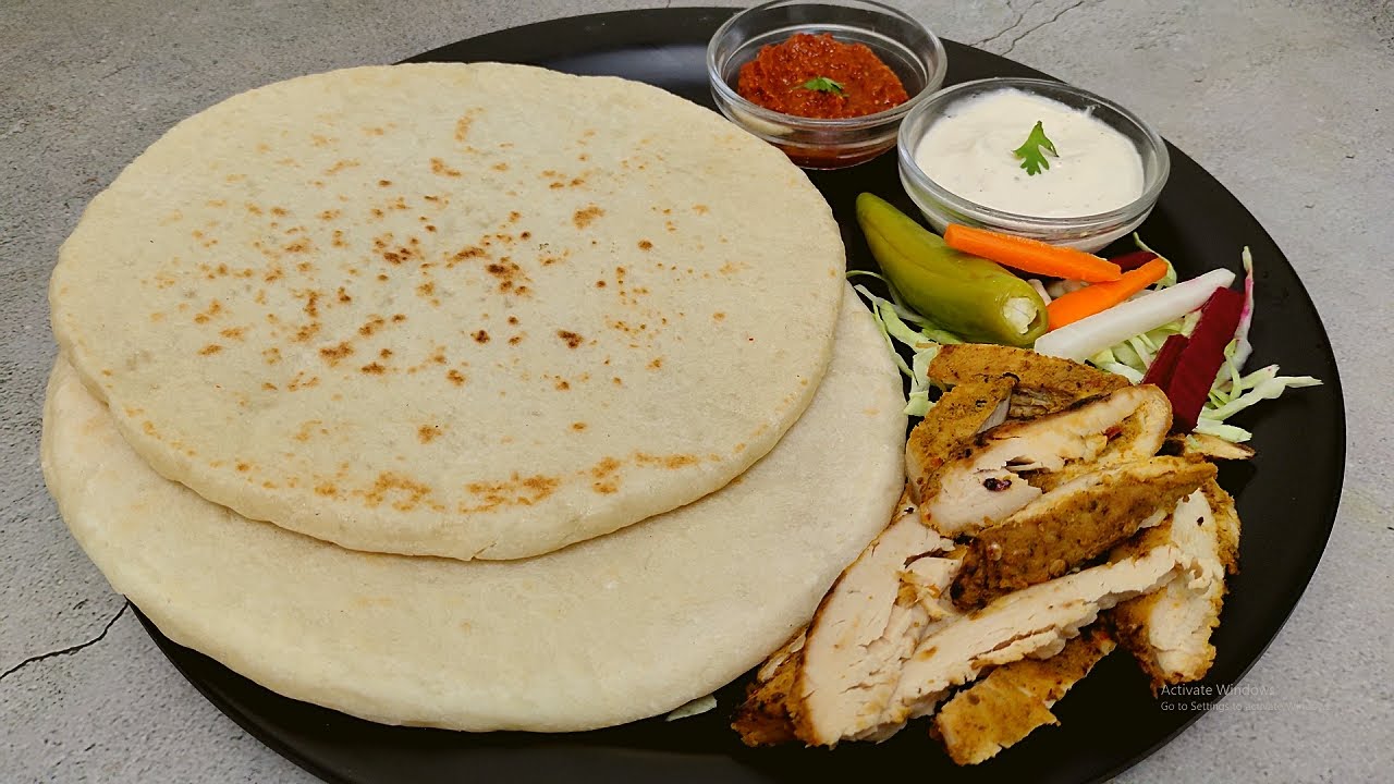 Shawarma Bread Recipe | Pita Bread | Homemade Shawarma Bread | शावरमा ...