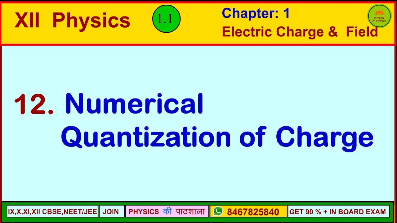 quantization of charge numerical I 01 electric charge and field I class ...