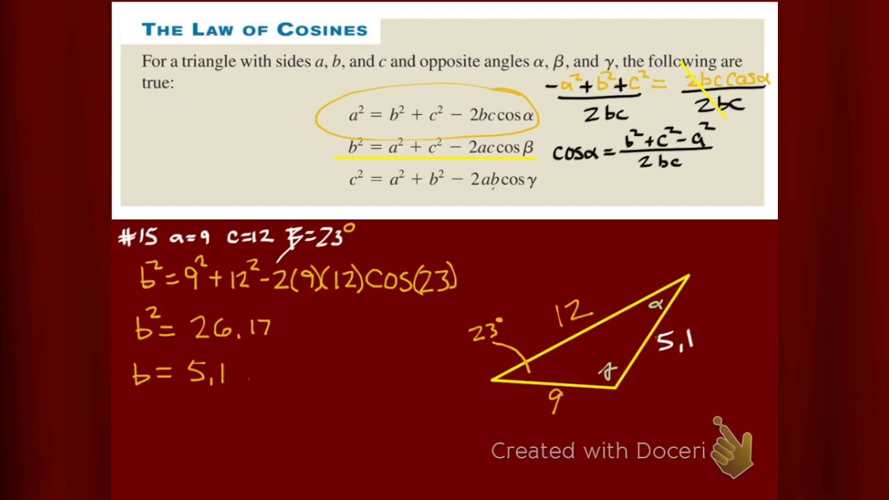 law of cosines SSA example - YouTube