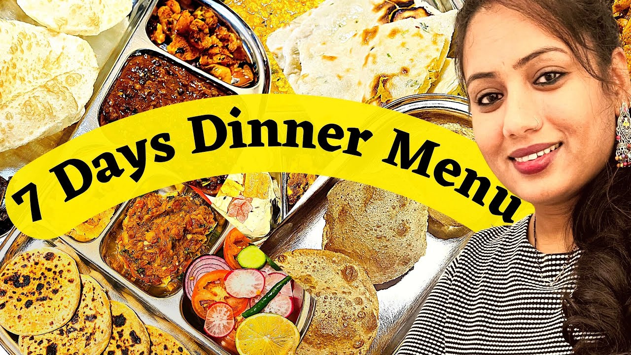 Weekly Menu for Indian Dinner - Monday to Friday Indian Dinner - YouTube