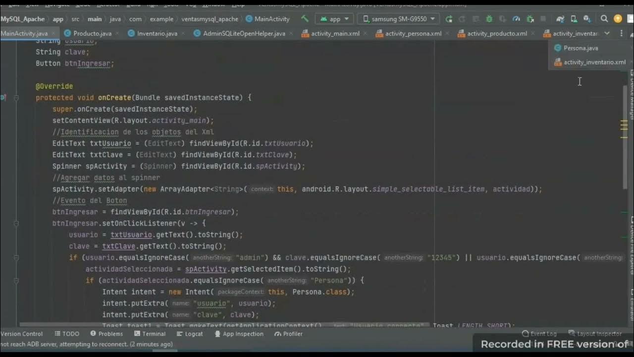 CREACIÓN DE APLICACIÓN CON ANDROID STUDIO Y MYSQL - YouTube