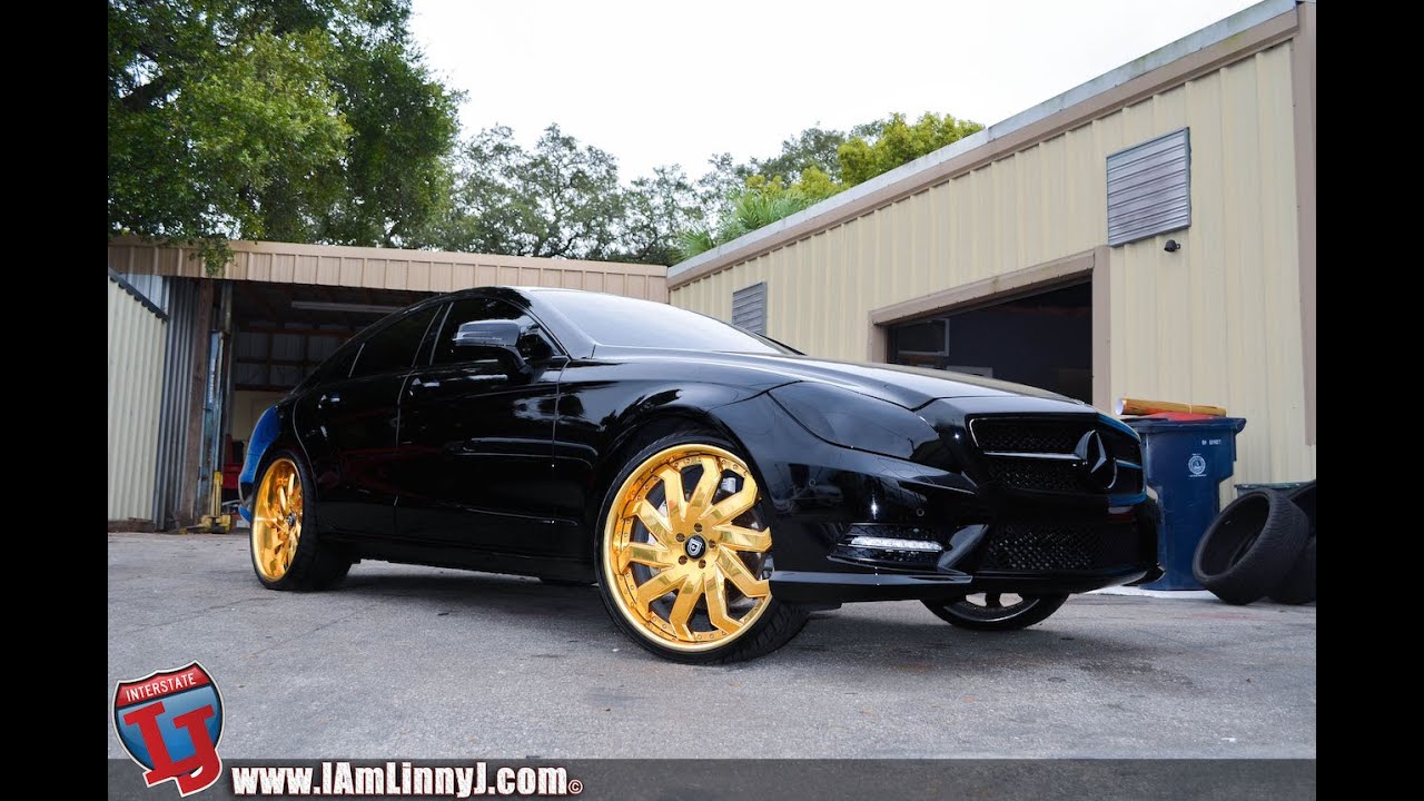 2014 Mercedes CLS on Gold Lexani Wheels - YouTube