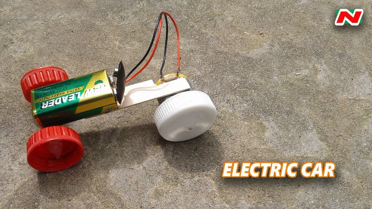 How to make a simple electric car by using household items at home ...