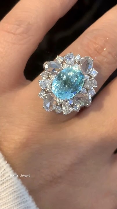 Кольцо золото Au750, вес 8.76g. Турмалин Парайба 3.14ct. Бриллианты 1.81ct. #luxuryjewellery # ...