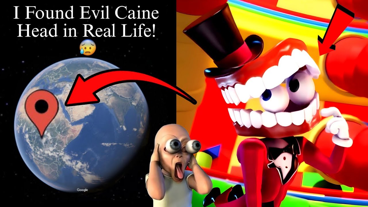 🤯I Found Scary Caine's Evil Head in Real Life on Google Maps and Google ...