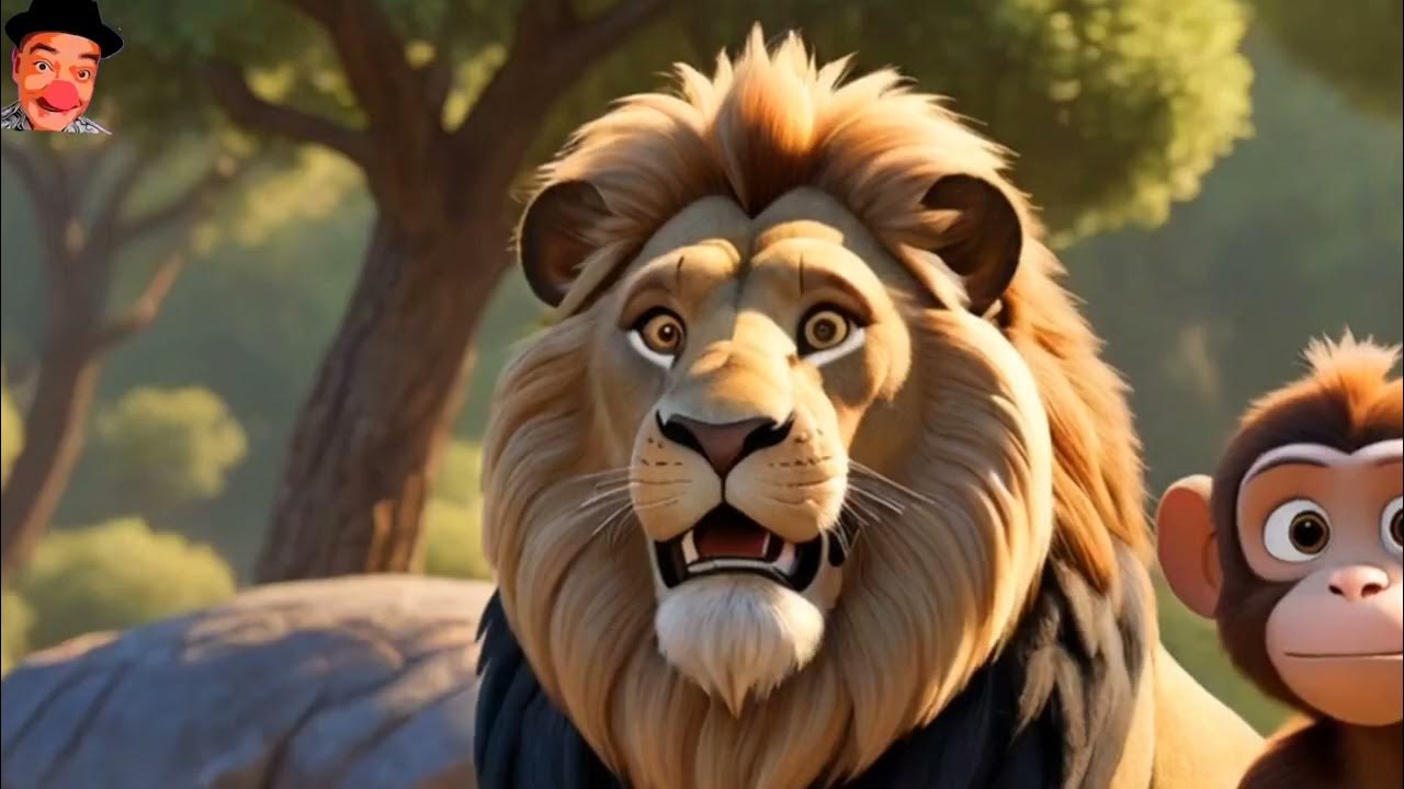 The old lion and the monkey. Stories and tales for children - YouTube