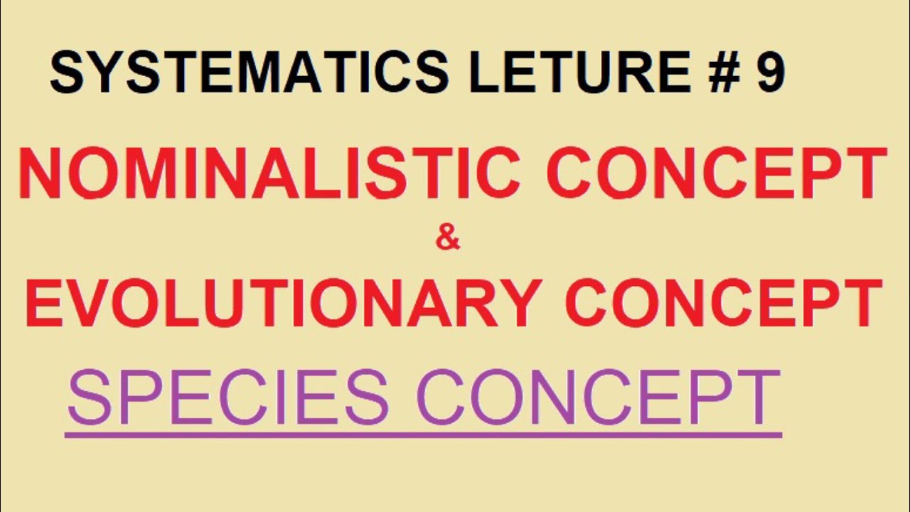 Nominalistic species concept | Evolutionary species concept. - YouTube