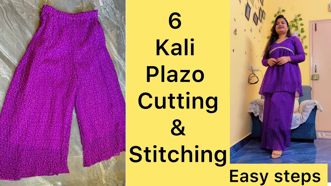 6 Kali Plazo Cutting and Stitching Tutorial/How to cut and stitch ...