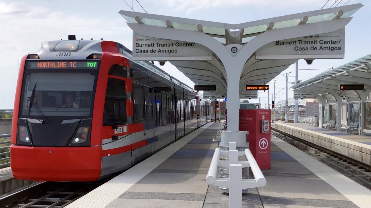 Riding Houston METRORail Red Line, Burnett/Casa de Amigos to Northline ...