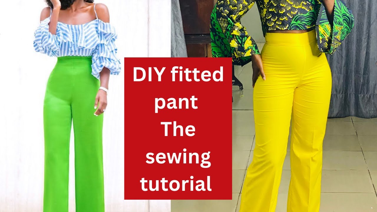 DIY HOW TO SEW A FEMALE FITTED STRAIGHT PANT TUTORIAL PART 2 - YouTube