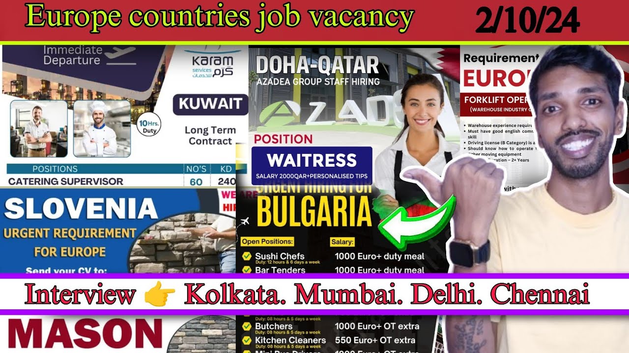 Job in Europe cuntry for Indian || FREE REQUIREMENT JOB || Sort down ...