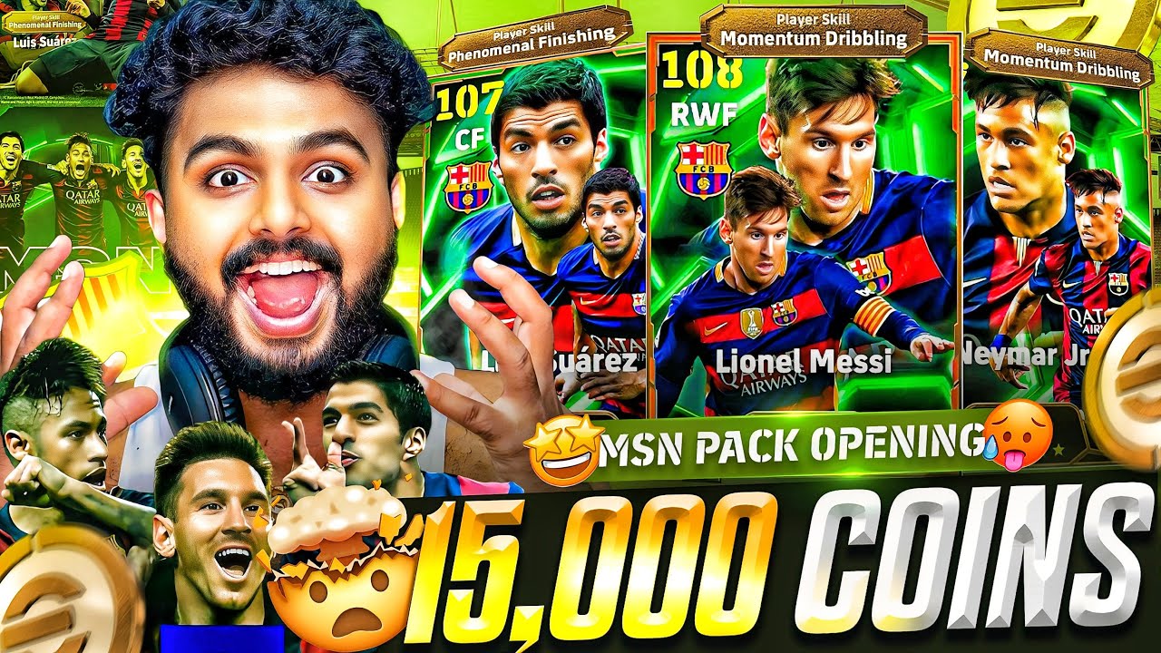 MSN 15,000 COINS PACK OPENING🔥 | 108 RATED MESSI🤯 | BLITZ CURLER MESSI🚀 ...