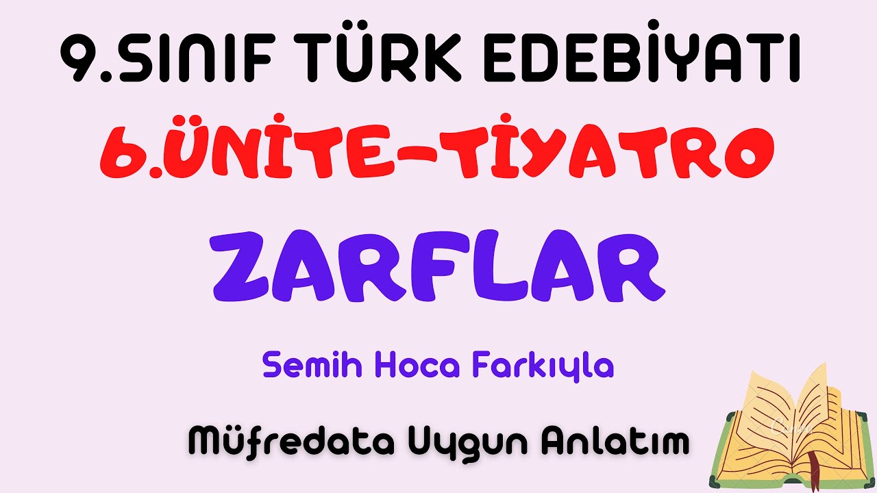 9.SINIF TÜRK EDEBİYATI 6.ÜNİTE ZARFLAR+PDF - YouTube