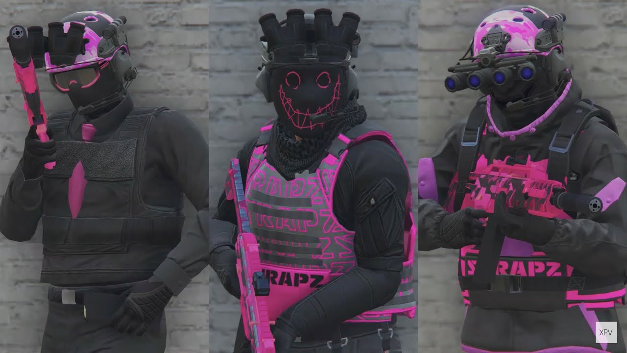GTA V - 5 Easy Tryhard Outfits Tutorial #100 (Pink & Black 2022) - YouTube