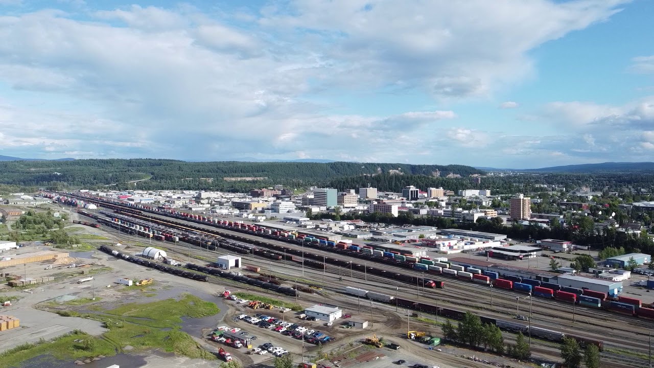 Prince George, BC - Bird-eye view from Fraser River - YouTube