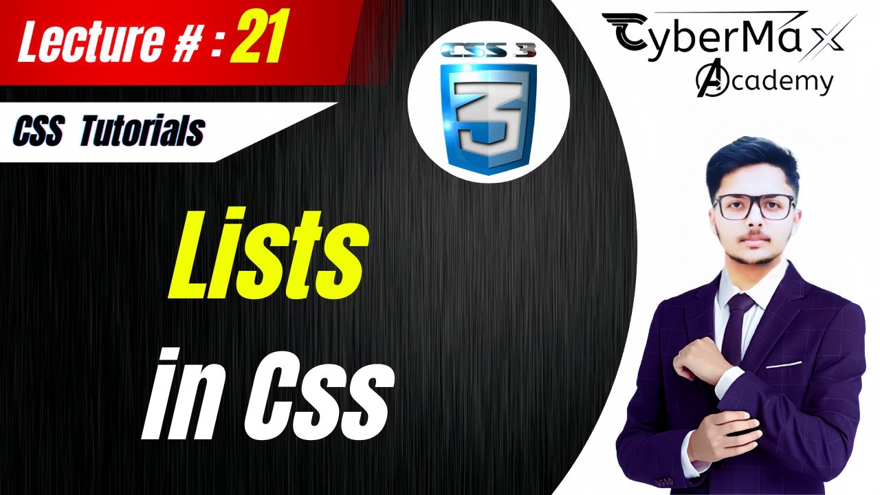 Lec # 21 - Lists in CSS ? | All Types & Use | 2023 . - YouTube