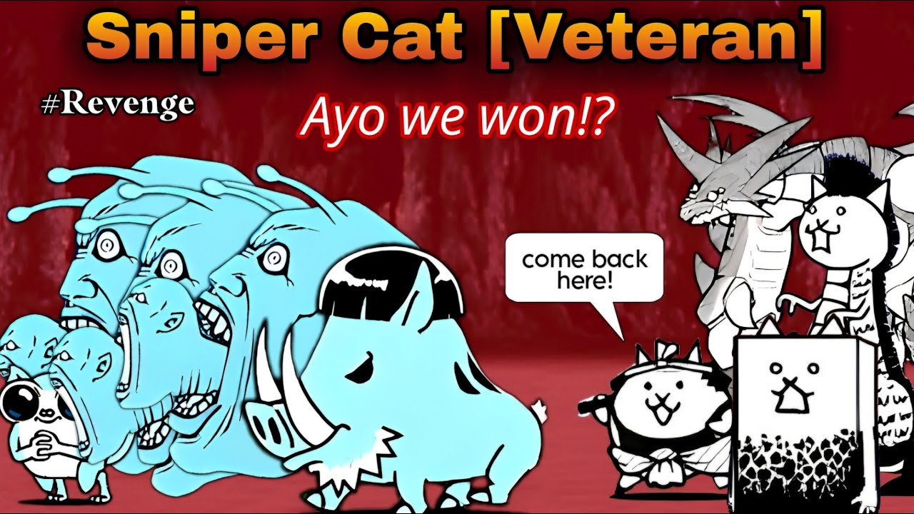 Ah I Finally Beat Sniper Cat (Veteran) 🔥 (Battle Cats) #Revenge - YouTube