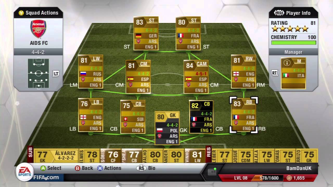 Fifa 13 Ultimate Team: Full Arsenal Squad Preview - YouTube