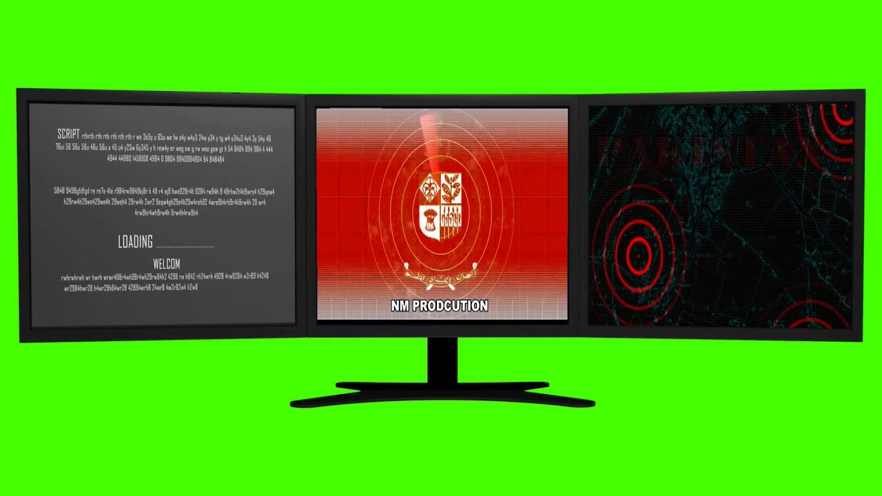 ISI Security Monitor Animation Green Screen - YouTube