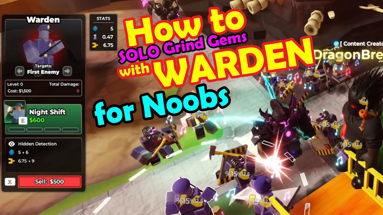 TDS SOLO HC Hardcore how to play with WARDEN - Tower Defense Simulator ...