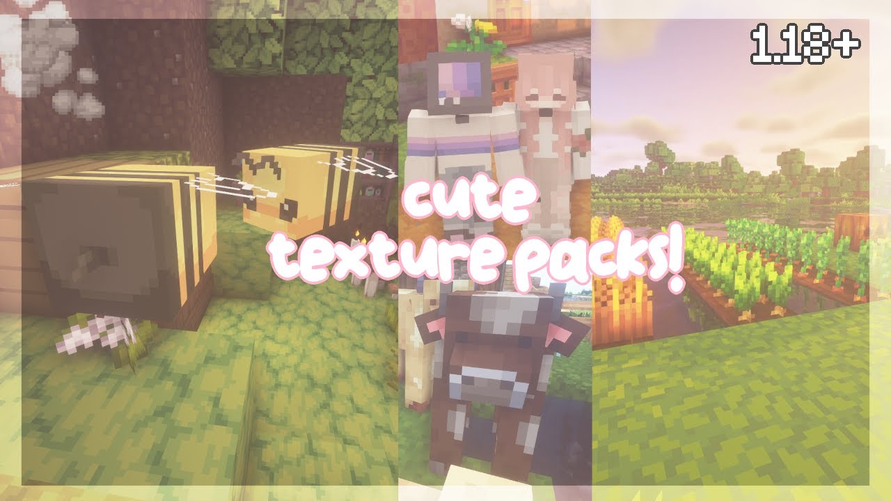 10 cute and aesthetic texture packs minecraft 1.18+ 🍓 - YouTube