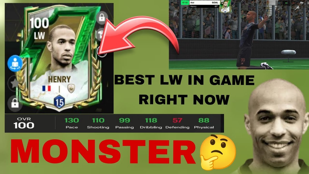 100 OVR HENRY REVIEW REVIEW IN FC MOBILE 25 | THEIRRY HENRY FC MOBILE ...