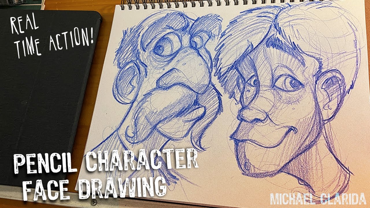 Drawing warm up character faces - YouTube