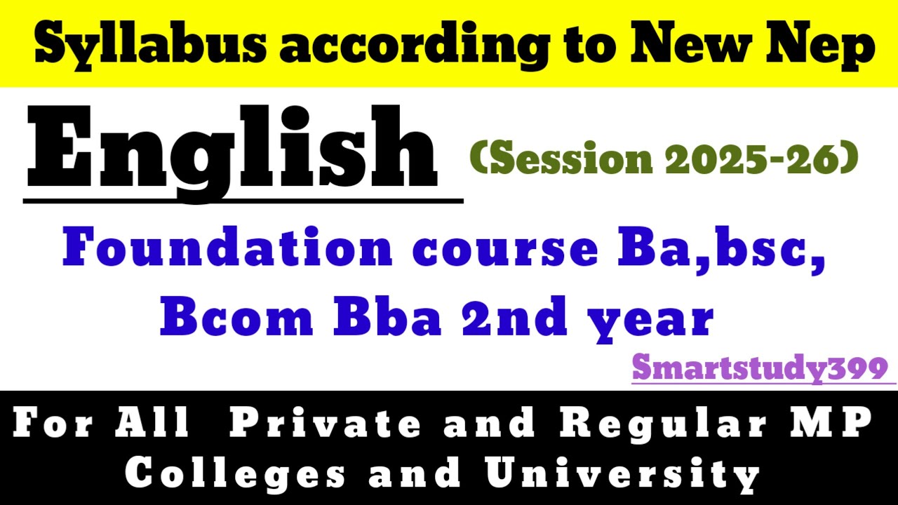 Foundation course English second year syllabus||For Ba,bsc,bcom,bba 2nd ...