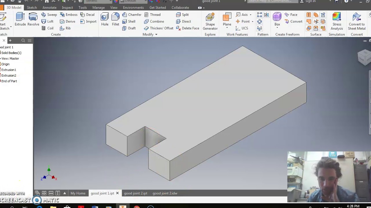 Woodwork technical drawing finger joint part 3 - YouTube
