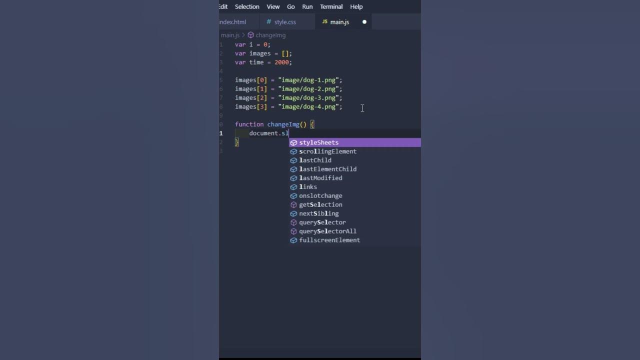 interval slideshow | Javascript Project #shorts - YouTube