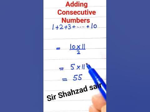 Adding Consecutive Numbers #maths #math - YouTube