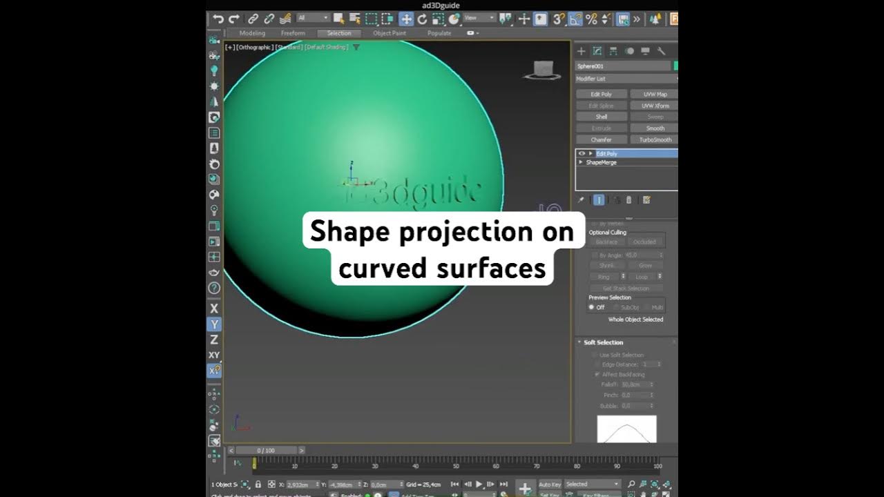 Improve your skills! Shape projection on curved surfaces - 3ds Max modeling tutorial ...