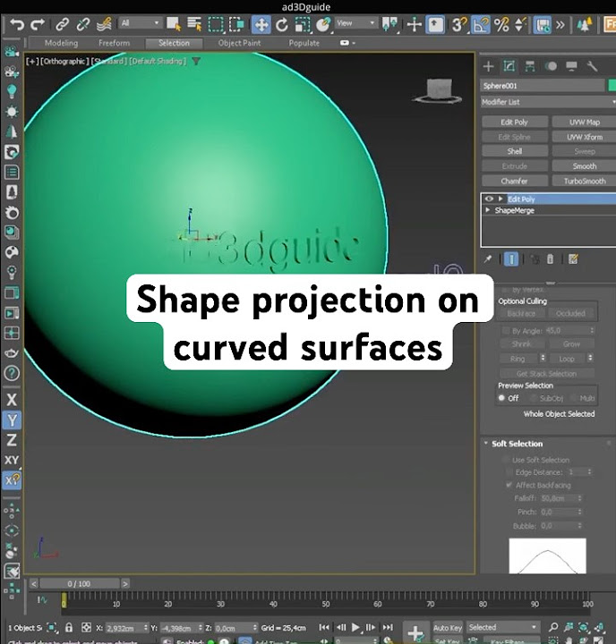 Improve your skills! Shape projection on curved surfaces - 3ds Max modeling tutorial ...