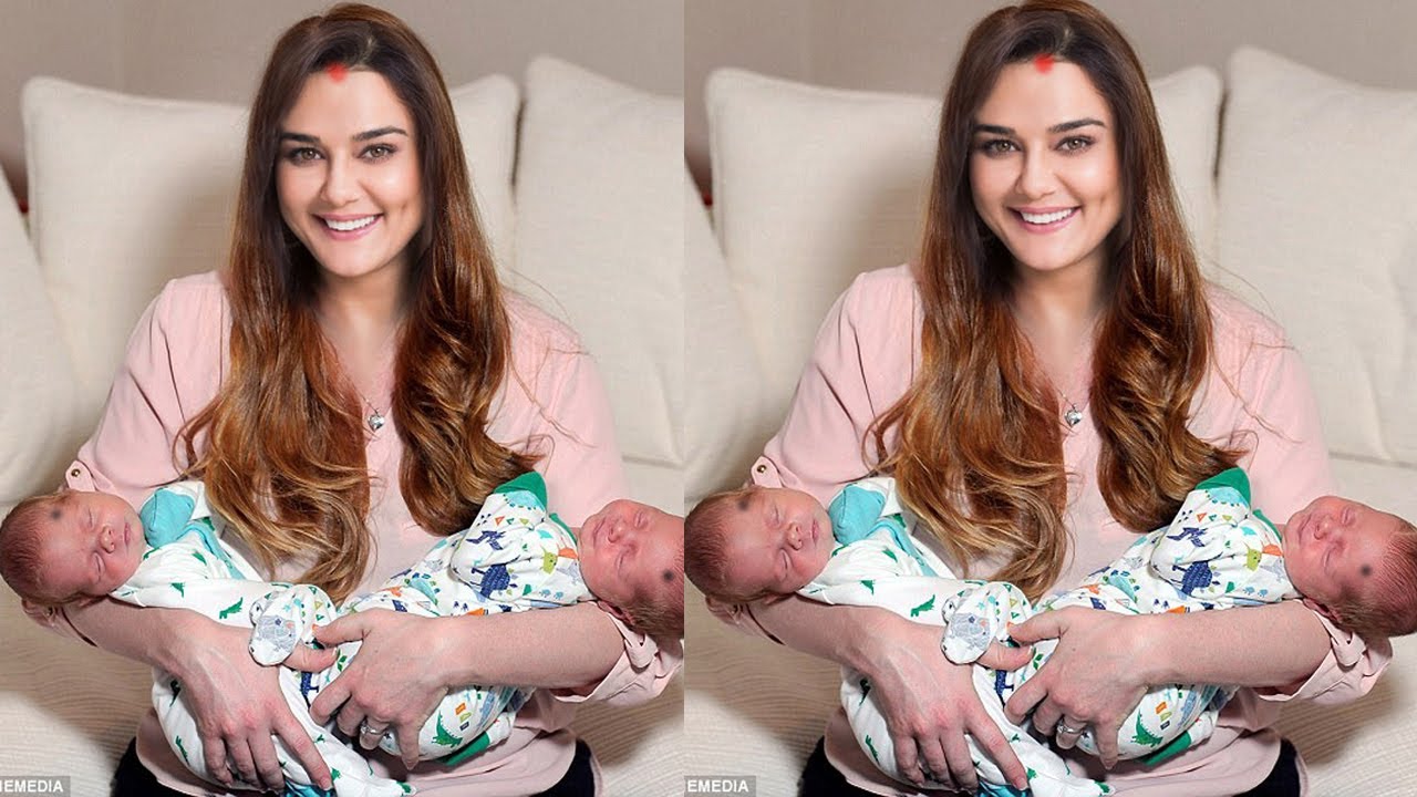 Preity Zinta's First Look with her Cute Baby Boy and Twin Baby Zay ...