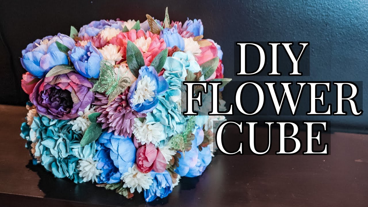 DIY | HOW TO | FLOWER DECOR | SPRING | FLOWER CUBE - YouTube
