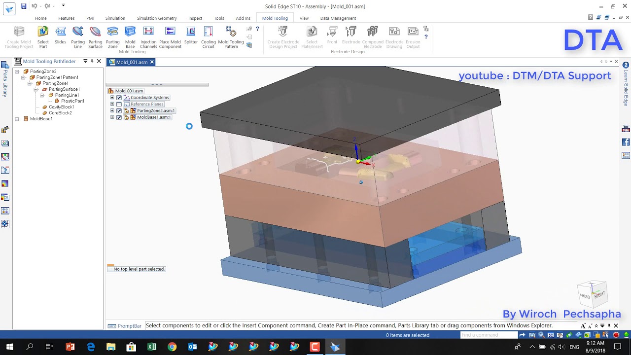 Solid Edge Mold Tooling - YouTube