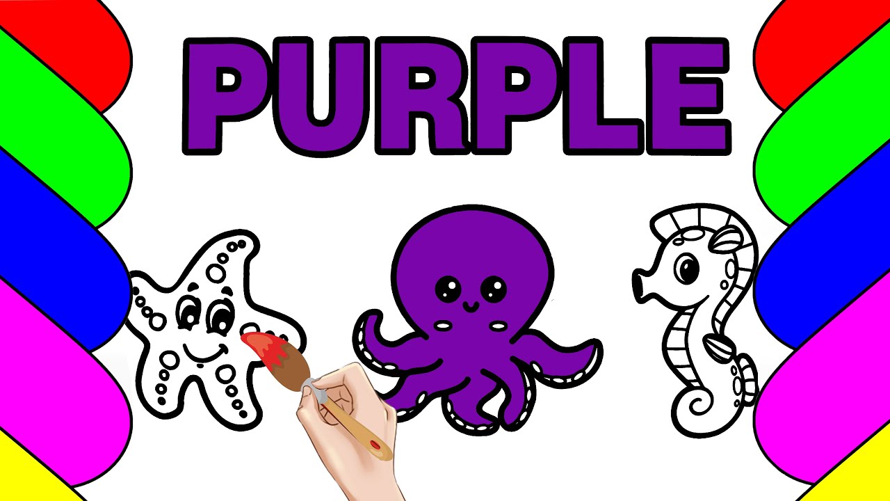 Learn Colors with PURPLE Drawing for Kids & Toddlers | Drawing ...