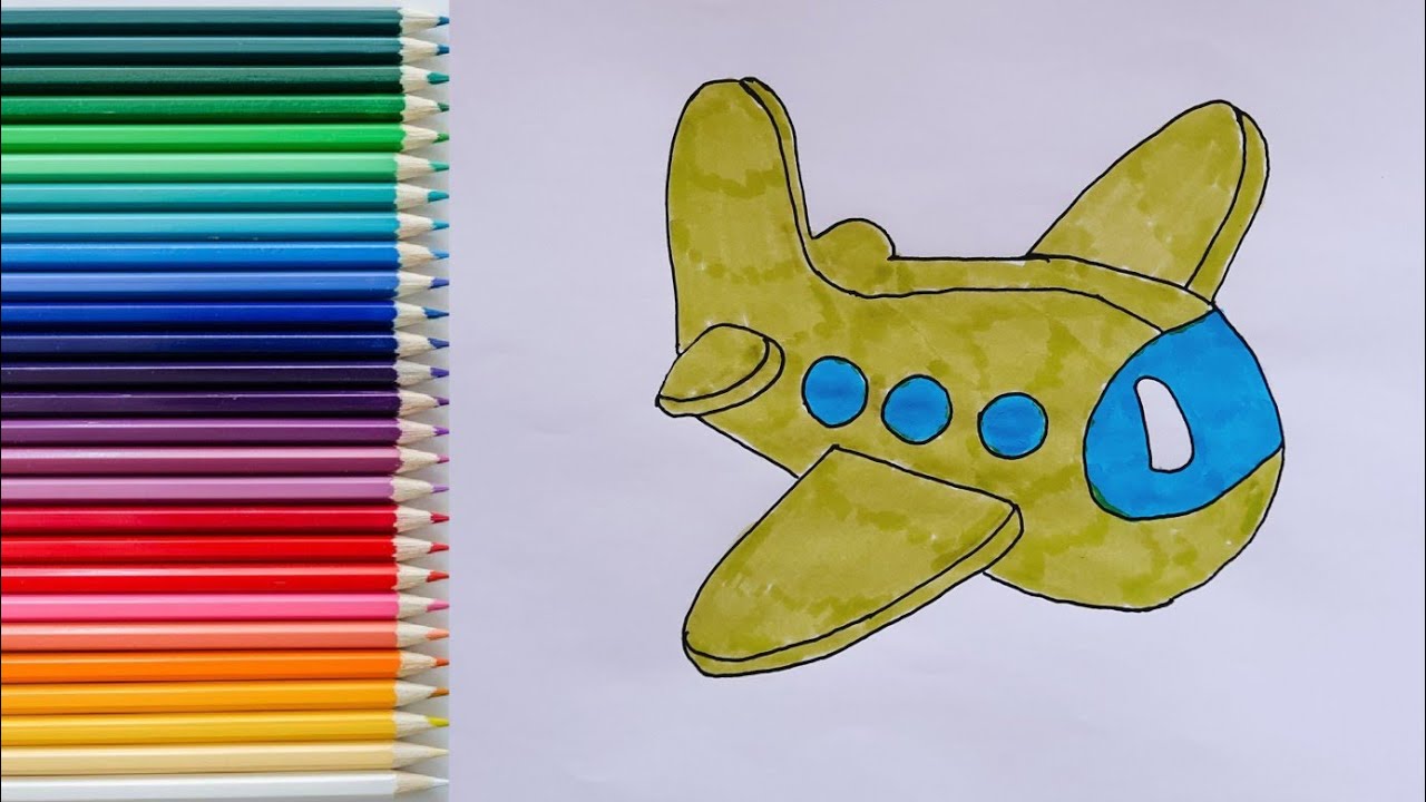 How to draw a plane picture Samalyot rasmi qanday chiziladi Как ...