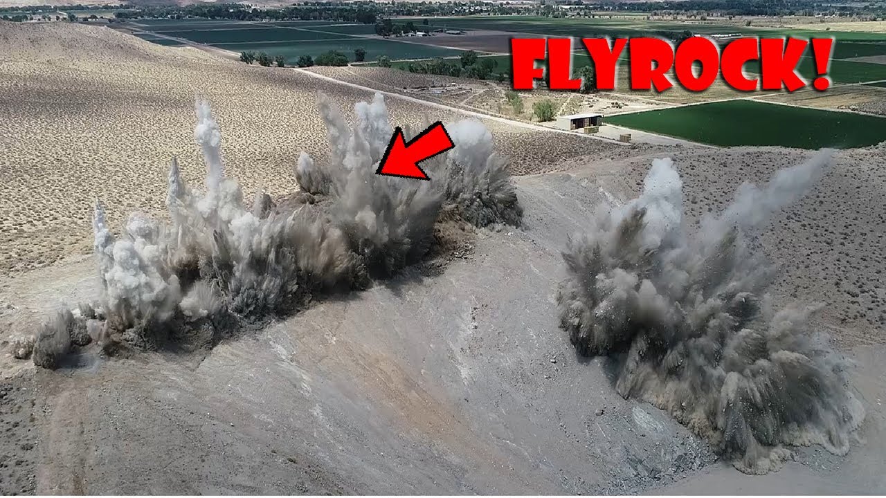 DRONE ALMOST HIT BY FLYROCK! - YouTube