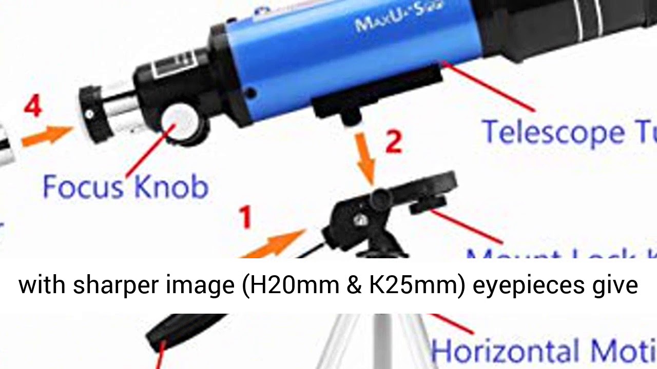 MaxUSee 70mm Refractor Telescope with Tripod & Finder Scope - Travel ...