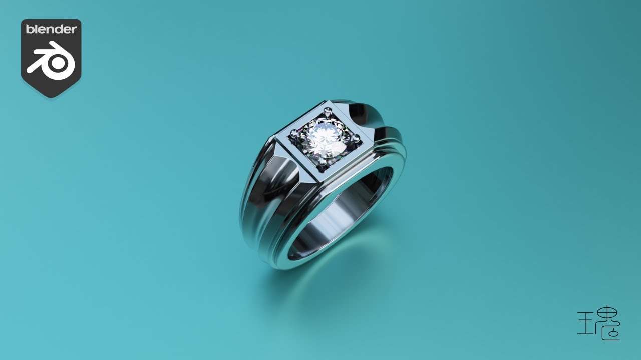Jewelry Design In Blender Tutorial 207 Time-lapse：Mens Ring(4)#Blender ...
