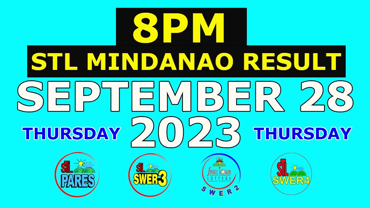 8pm STL Result Today September 28 2023 (Thursday) Mindanao - YouTube