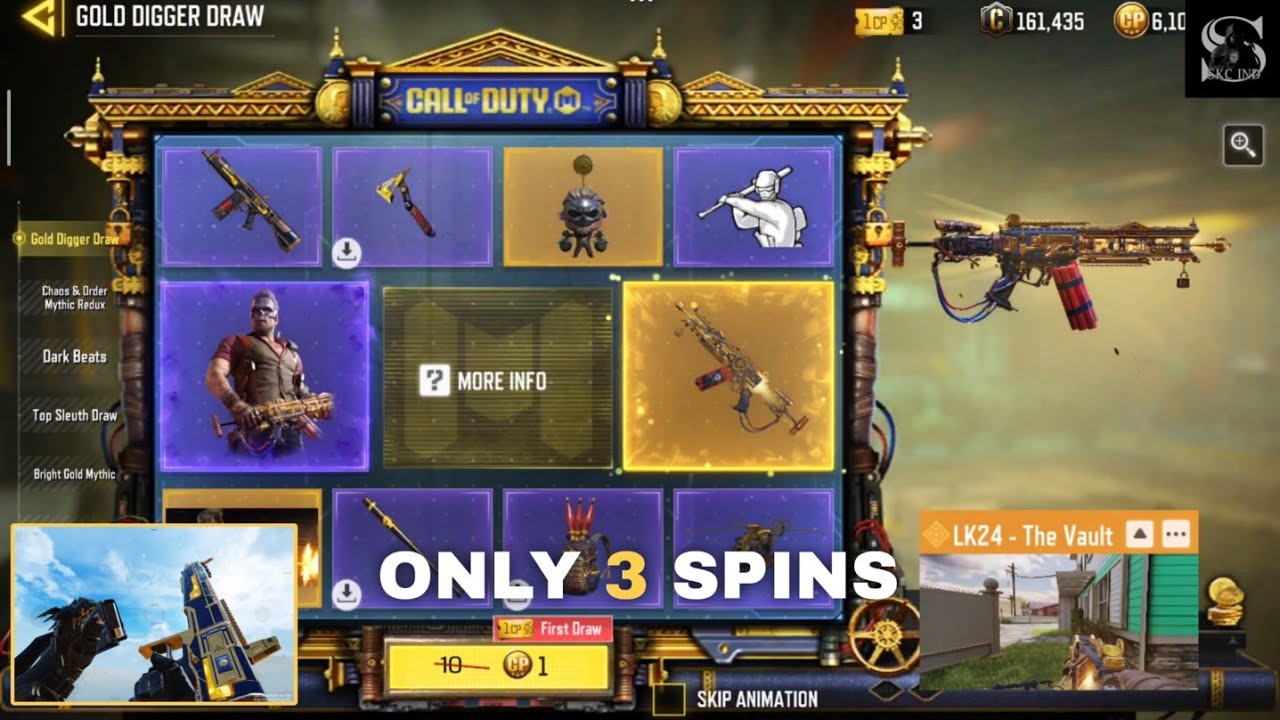 Trying 3 Spins Legendary LK24 The Vault COD MOBILE | Gold Digger Draw ...