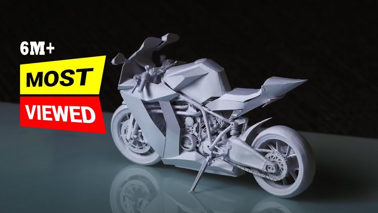 MOST VIEWED Papercraft Scale Model - Making bike with paper- KTM 1190 ...